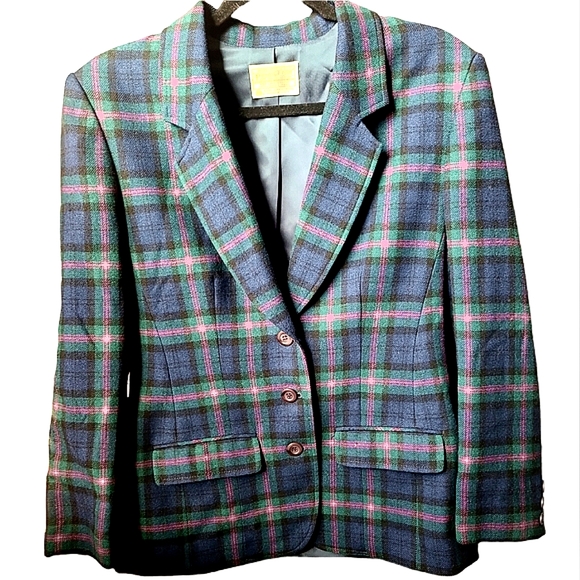 Pendleton | Jackets & Coats | Pendleton Wool Pink Plaid Blazer | Poshmark